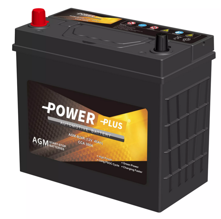 Power Plus käynnistysakku AGM 45Ah 12V AGM-B24R, HJ-S46B24R 380A ...